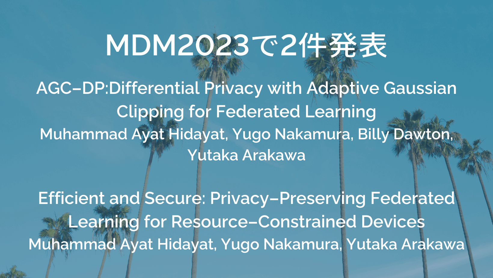 MDM2023で2件発表 | 人間情報システム研究グループ（荒川・峯・福嶋研究室）
