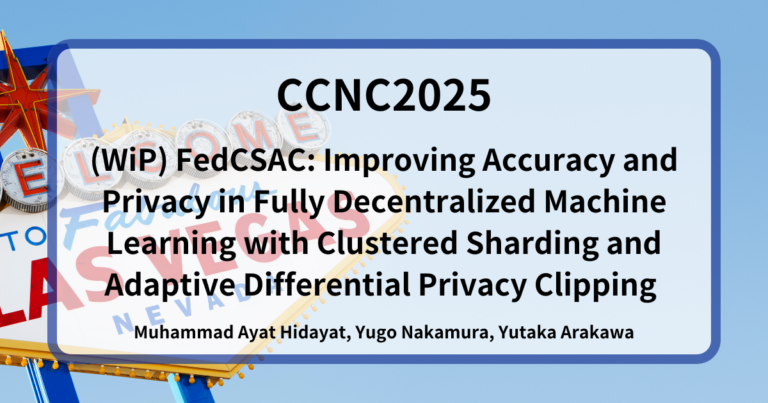 IEEE CCNC 2025で1件の発表 | 人間情報システム研究グループ（荒川・峯・福嶋研究室）