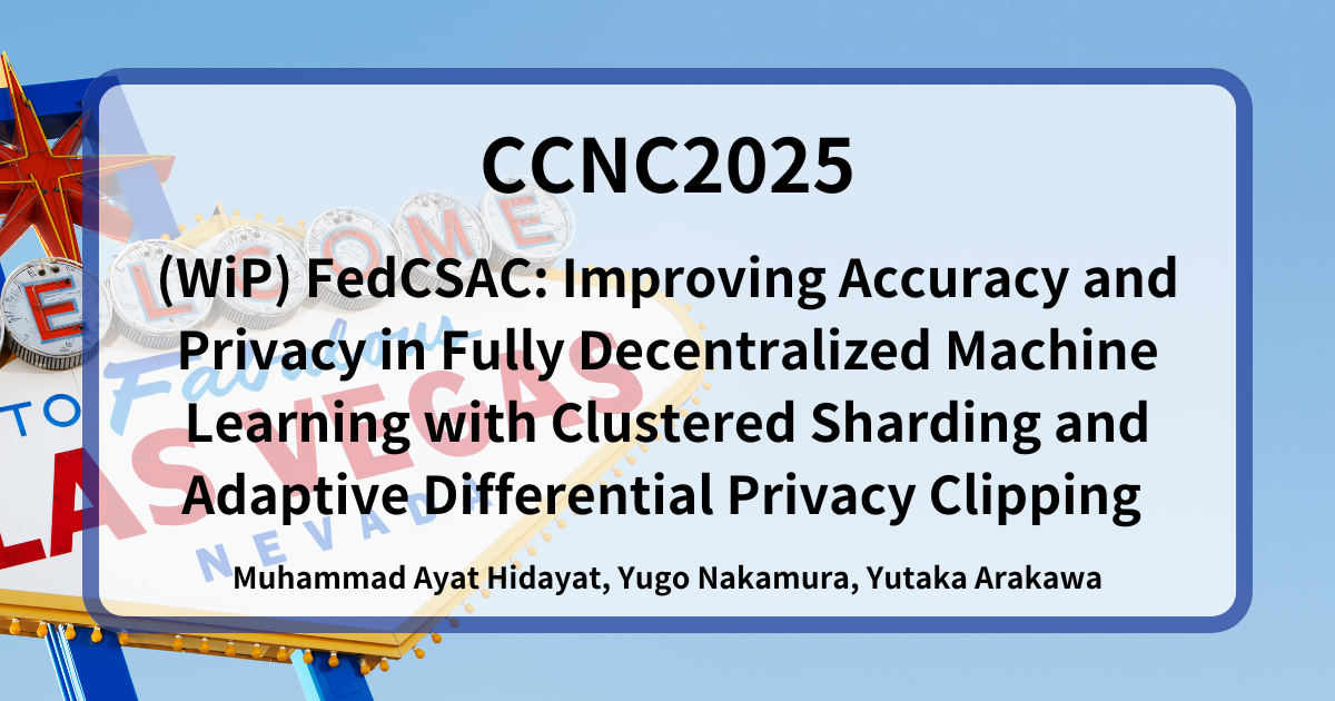 Ieee Ccnc 2025で1件の発表 人間情報システム研究グループ（荒川・峯・福嶋研究室）